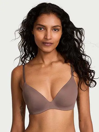 Victoria's Secret Body Victoria Flexfactor Lightly Lined Plunge Demi Bra - Grey