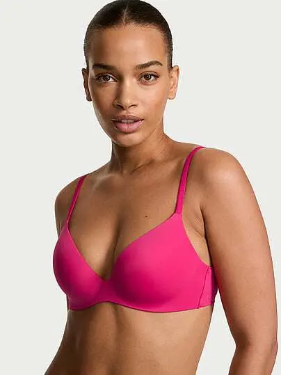 Victoria's Secret Body Victoria Flexfactor Lightly Lined Plunge Demi Bra - Pink