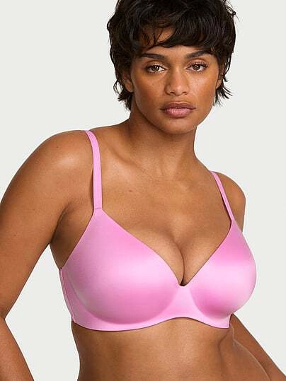 Victoria's Secret Body Victoria Flexfactor Lightly Lined Plunge Demi Bra - Pink