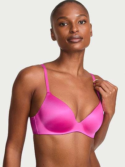 Victoria's Secret Body Victoria Flexfactor Lightly Lined Plunge Demi Bra - Pink