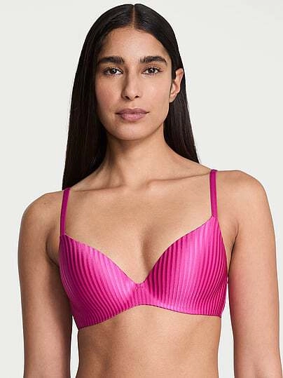 Victoria's Secret Body Victoria Flexfactor Lightly Lined Plunge Demi Bra - Pink