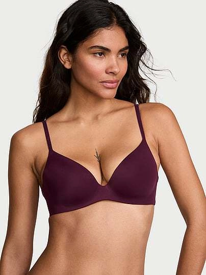 Victoria's Secret Body Victoria Flexfactor Lightly Lined Plunge Demi Bra - Purple