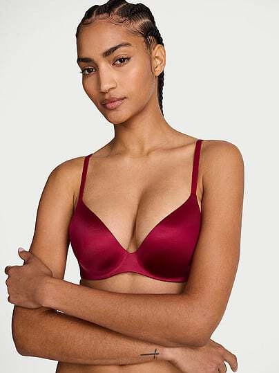 Victoria's Secret Body Victoria Flexfactor Lightly Lined Plunge Demi Bra - Red
