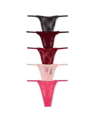 Victoria's Secret 5-pack Lacie String Thong Panties - Print