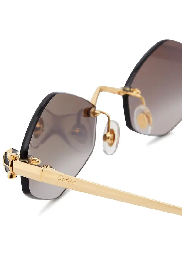 CARTIER Rimless Oval-frame Sunglasses