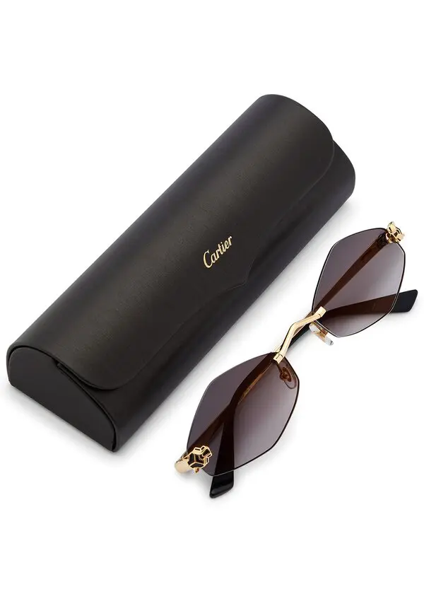 CARTIER Rimless Oval-frame Sunglasses