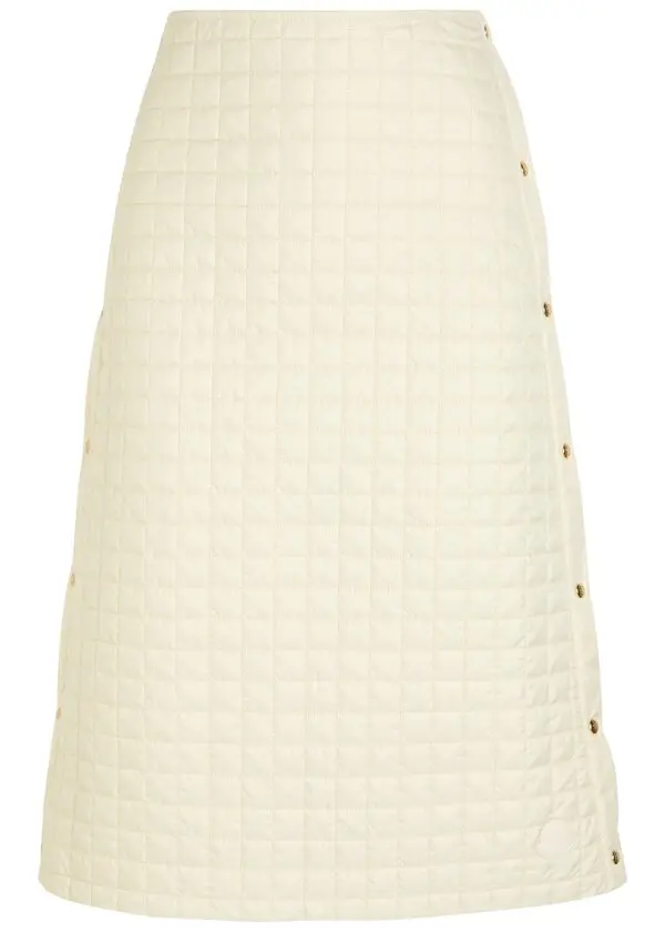 Moncler Quilted Shell Midi Skirt - Beige