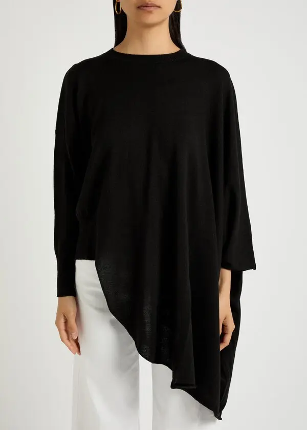 High Asymmetric Wool-blend Jumper