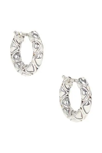 Bottega Veneta 18k Gold Finish Sterling Earrings - Silver