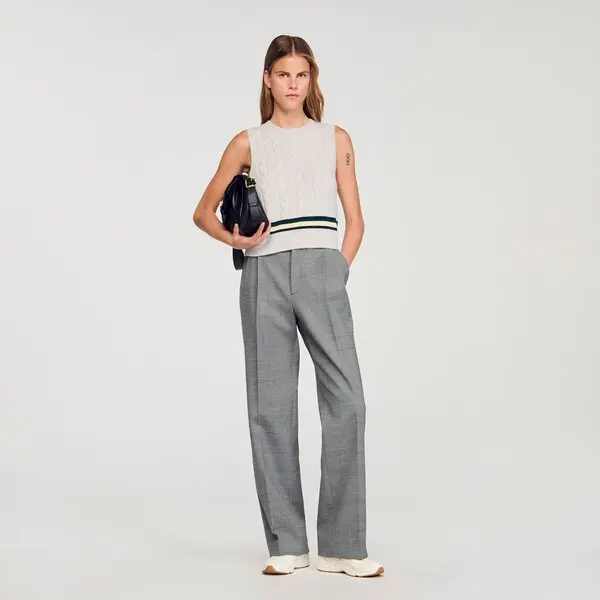 Sandro Straight-leg Trousers - Grey