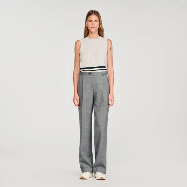 Sandro Straight-leg Trousers - Grey