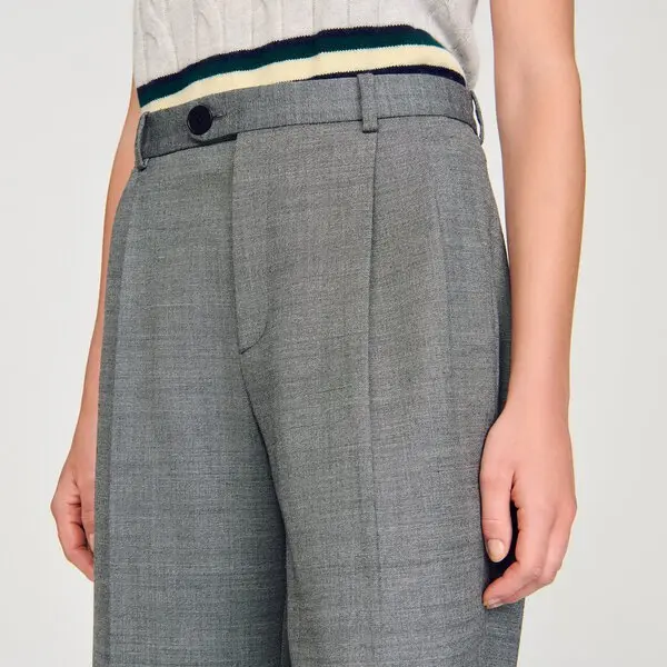 Sandro Straight-leg Trousers - Grey