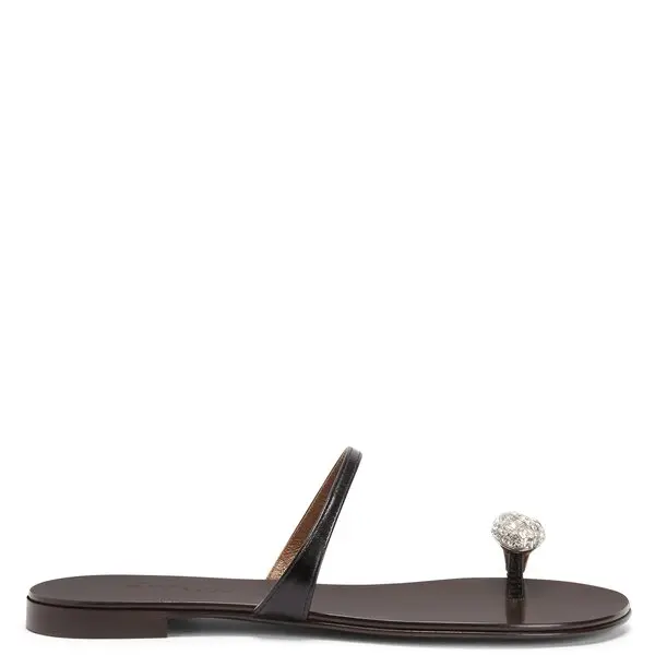 GIUSEPPE ZANOTTI Icon Ring Flat Sandals - Black