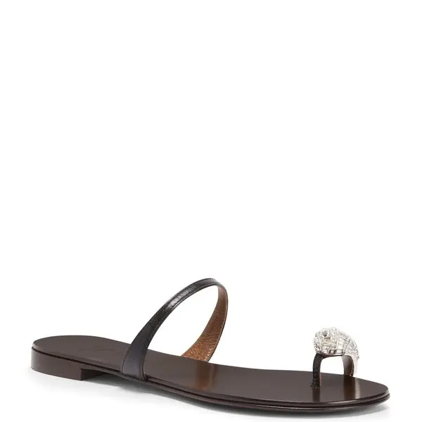 GIUSEPPE ZANOTTI Icon Ring Flat Sandals - Black