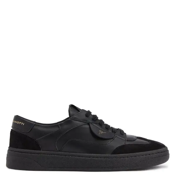 GIUSEPPE ZANOTTI Leather And Suede Low-top Sneakers - Black