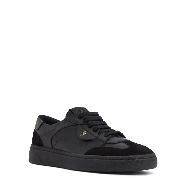 GIUSEPPE ZANOTTI Leather And Suede Low-top Sneakers - Black