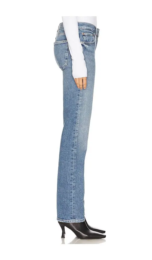 AGOLDE Low Rise Slim Jeans In Medium Wash Denim
