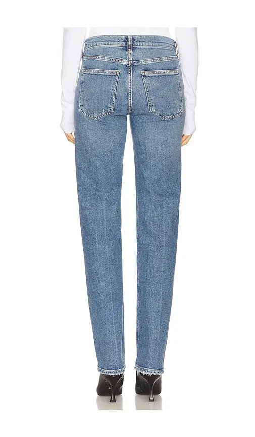 AGOLDE Low Rise Slim Jeans In Medium Wash Denim