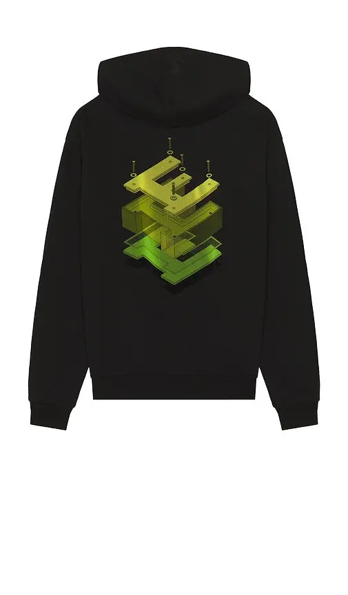 ETAI LA 3d Print Mechanical Hoodie - Black