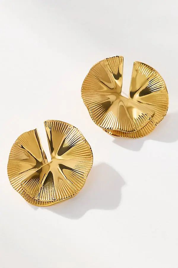 RMN Lola Statement Fan Earrings - Gold