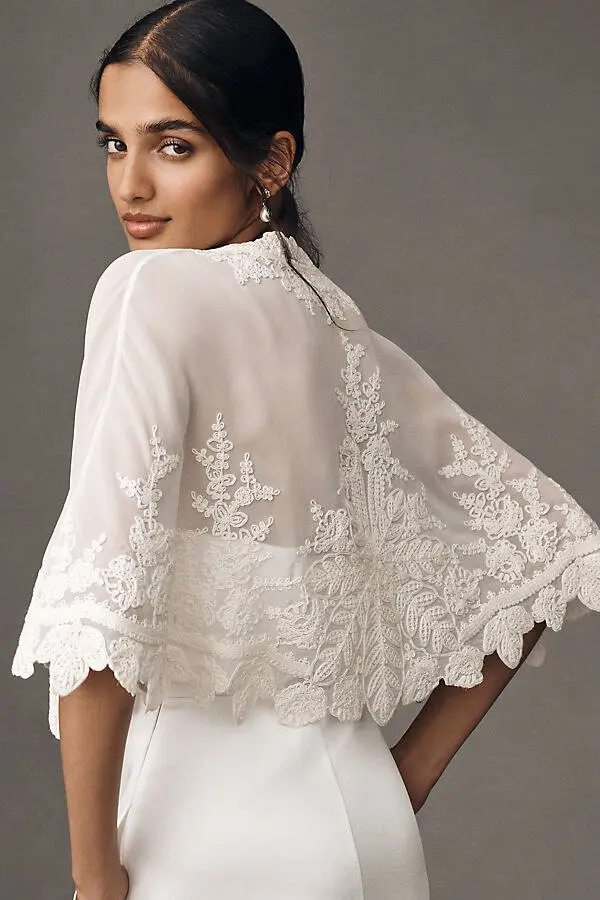 Bhldn Embroidered Lace Bolero