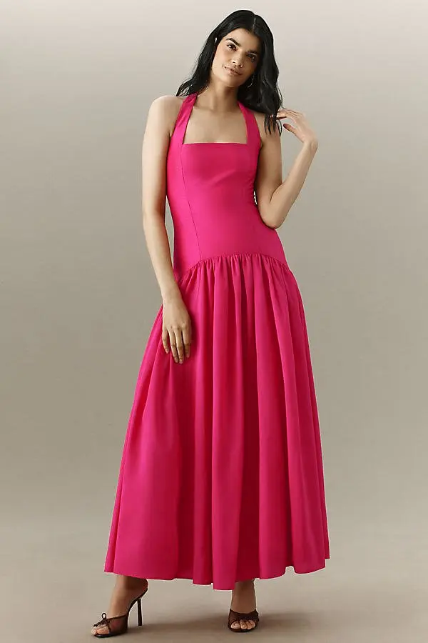 Hutch Chandler Drop-Waist Maxi Dress In Pink - 31% Off | Editorialist