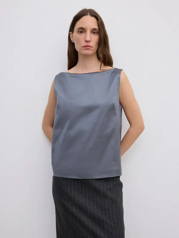 HOUSE OF DAGMAR Woven Square Neck Top