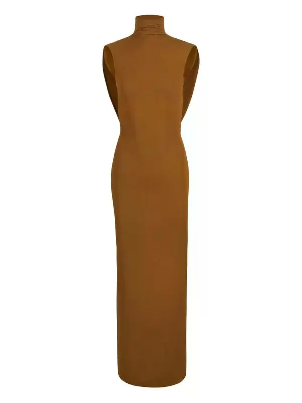 Nina Ricci Draped Turtleneck Maxi Dress