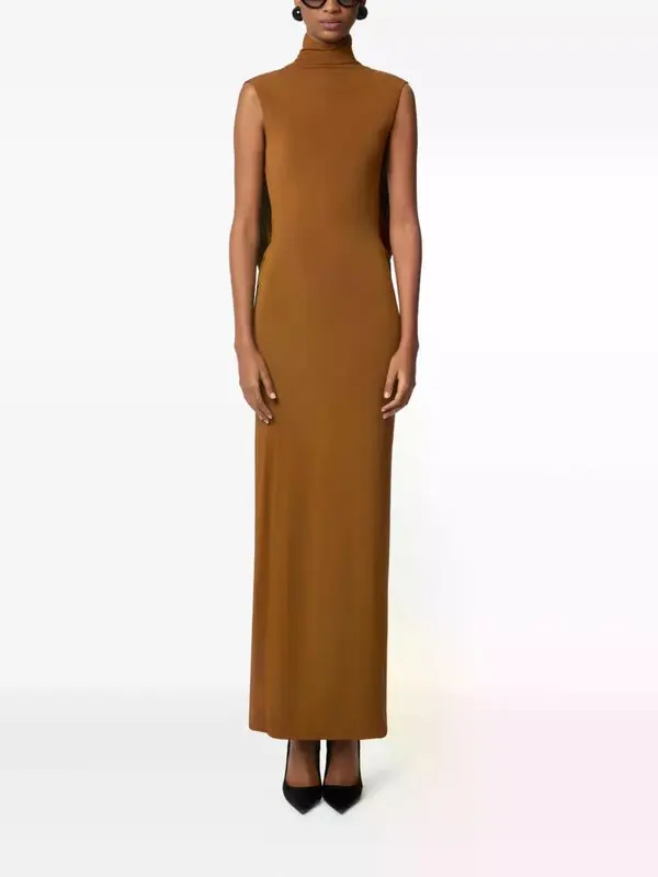 Nina Ricci Draped Turtleneck Maxi Dress