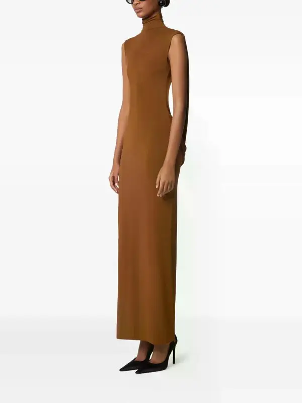 Nina Ricci Draped Turtleneck Maxi Dress
