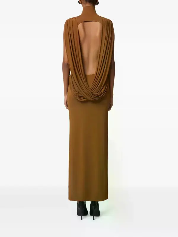 Nina Ricci Draped Turtleneck Maxi Dress