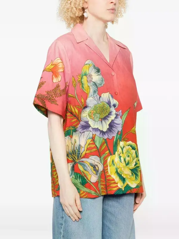 ALEMAIS Inez Floral-print Linen Shirt