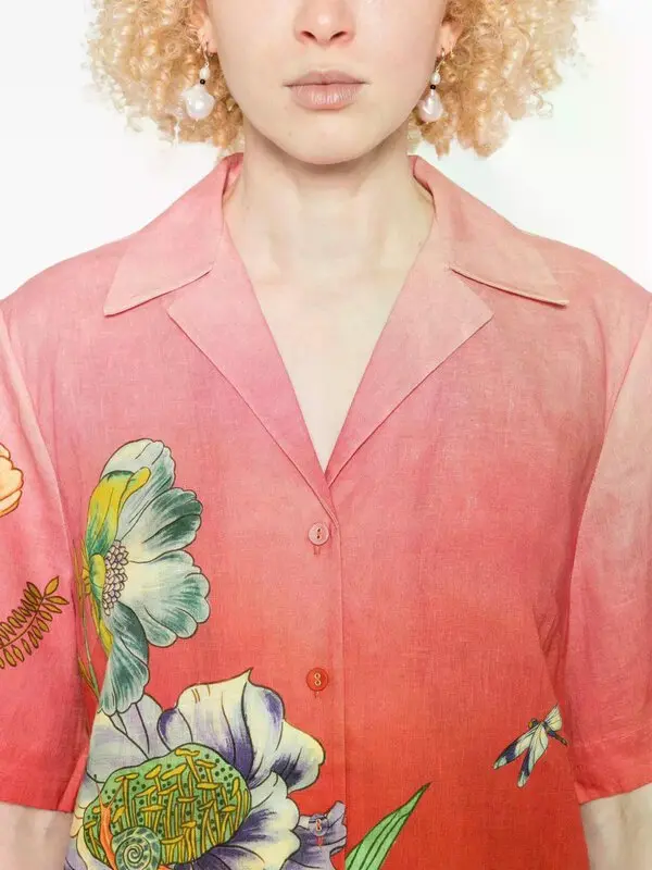ALEMAIS Inez Floral-print Linen Shirt