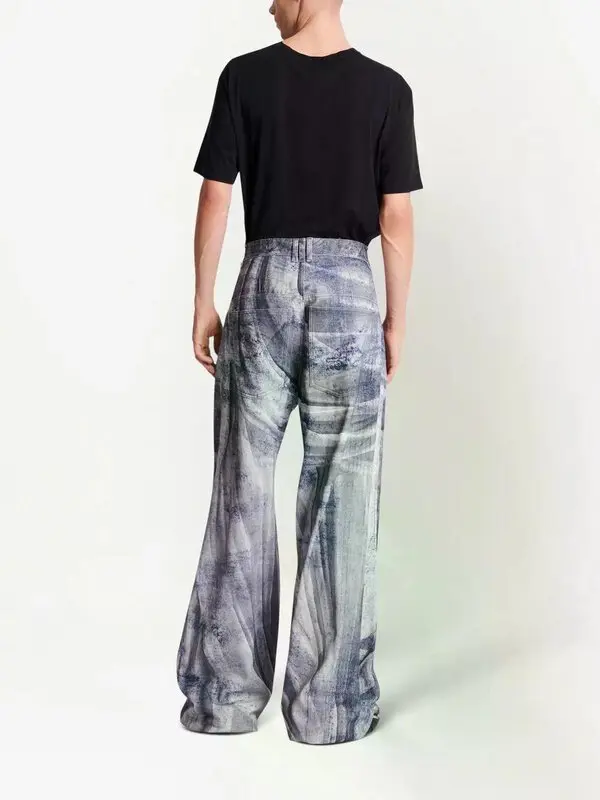 Balmain Graphic-print Wide-leg Jeans