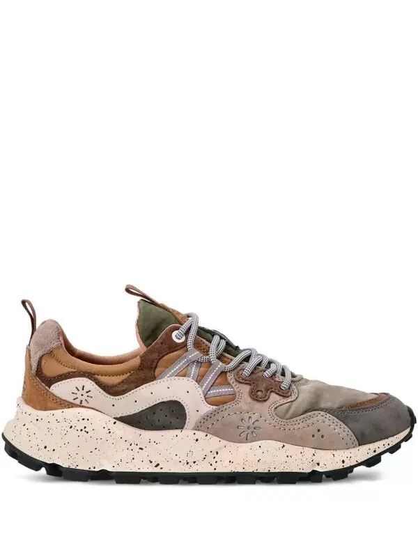 FLOWER MOUNTAIN Leather Panelled Sneakers - Brown
