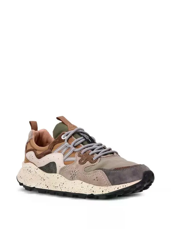 FLOWER MOUNTAIN Leather Panelled Sneakers - Brown