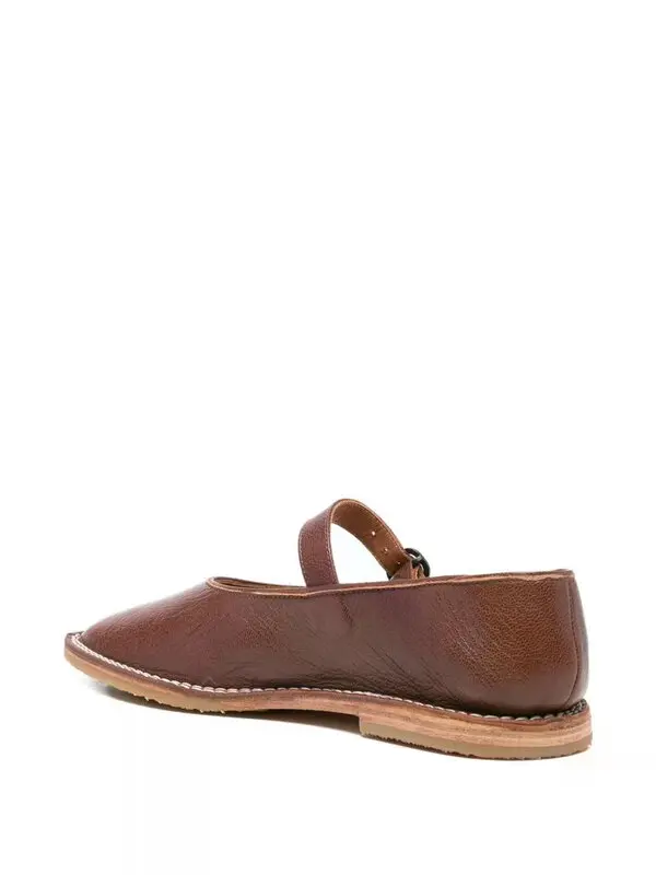 Hereu Brava Buckle-strap Leather Flat Pumps