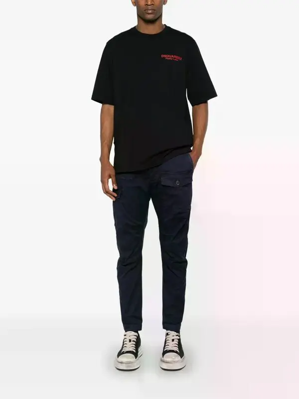 Dsquared2 Tapered Cropped Cargo Trousers - Blue