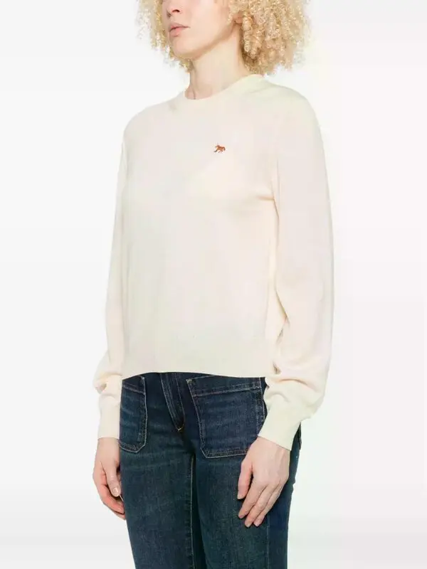 Maison Kitsuné Baby Fox Merino Wool Sweater - Neutrals