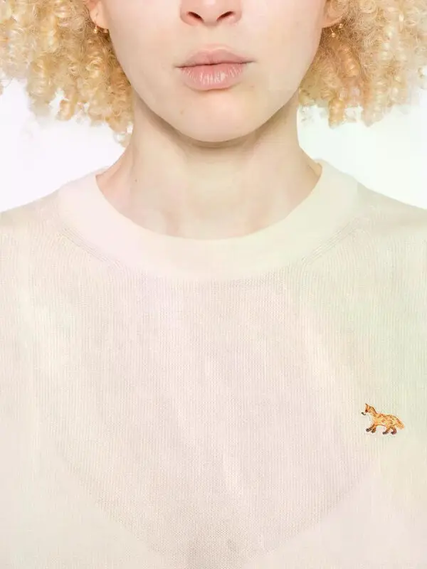 Maison Kitsuné Baby Fox Merino Wool Sweater - Neutrals