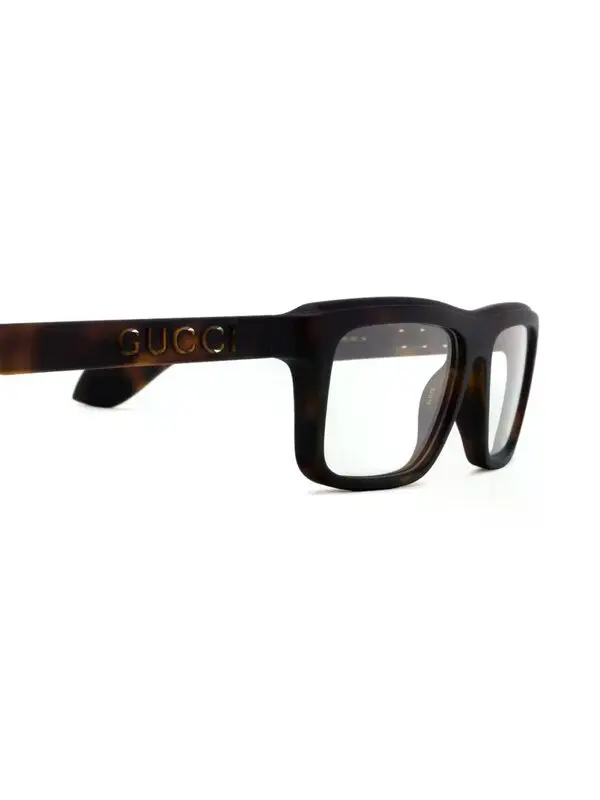 Gucci Gg1572o Rectangle-frame Eyeglasses - Brown