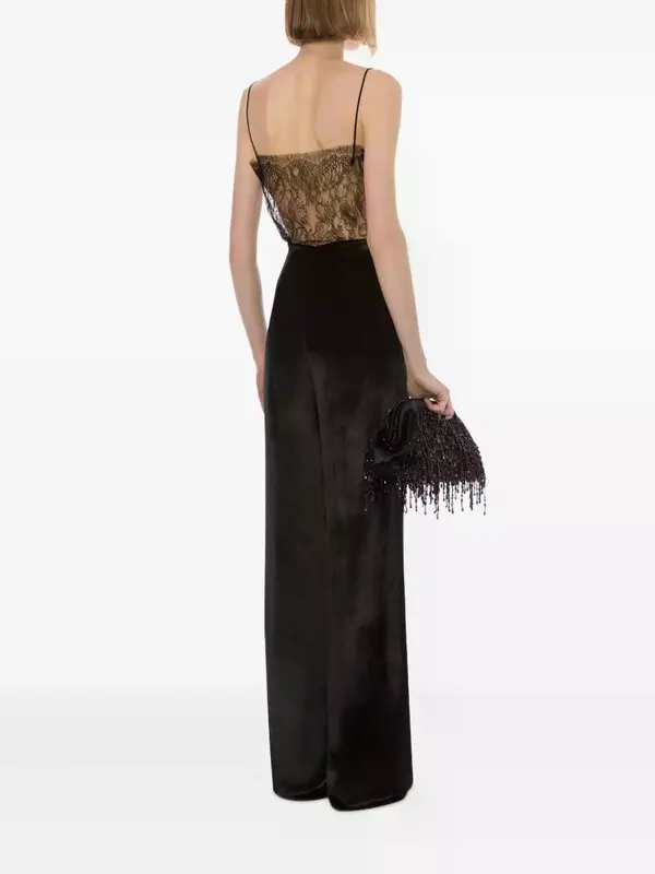 Alberta Ferretti Satin High-waisted Trousers