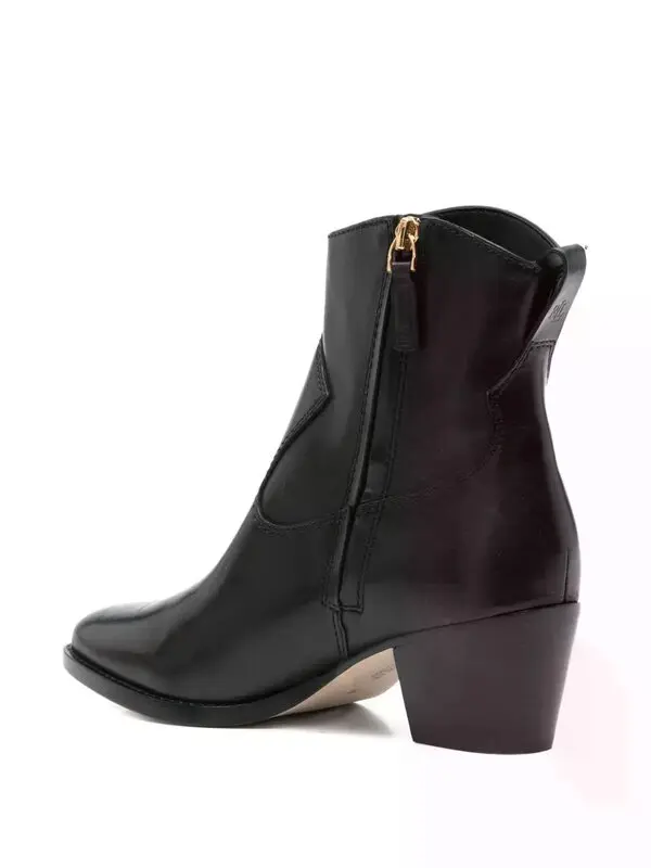 Ralph Lauren 60mm Harpher Leather Pointed-toe Zip Boots