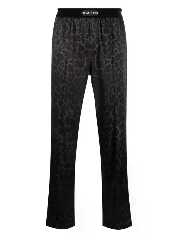 TOM FORD Leopard-print Trousers - Black