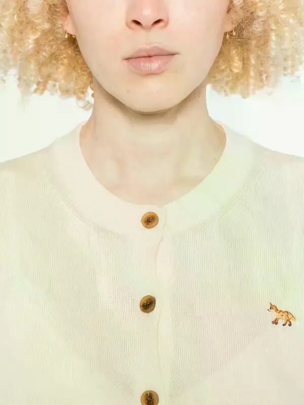 Maison Kitsuné Fox-embroidered Buttoned Cardigan