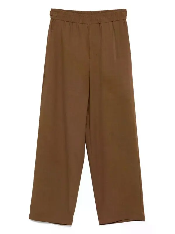 AMI Paris Elastic-waist Trousers - Brown