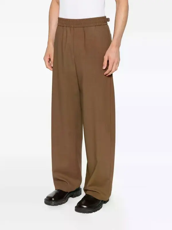 AMI Paris Elastic-waist Trousers - Brown