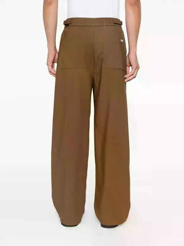 AMI Paris Elastic-waist Trousers - Brown