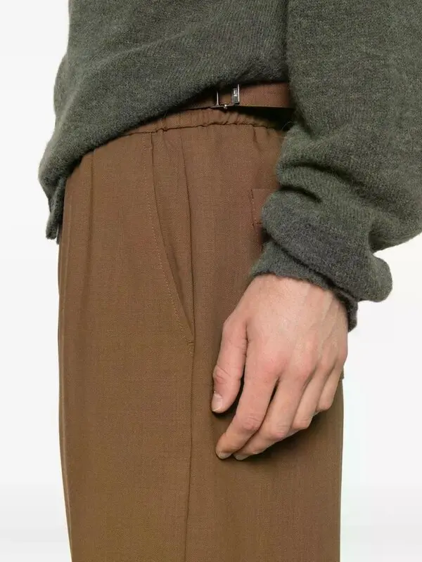 AMI Paris Elastic-waist Trousers - Brown