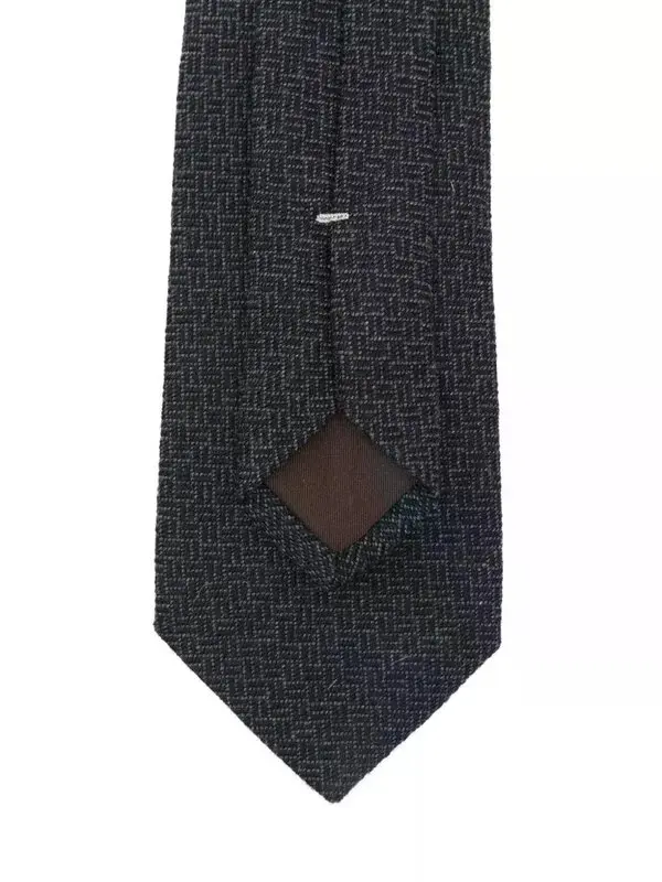 Canali Geometric-pattern Silk-cashmere Neck Tie